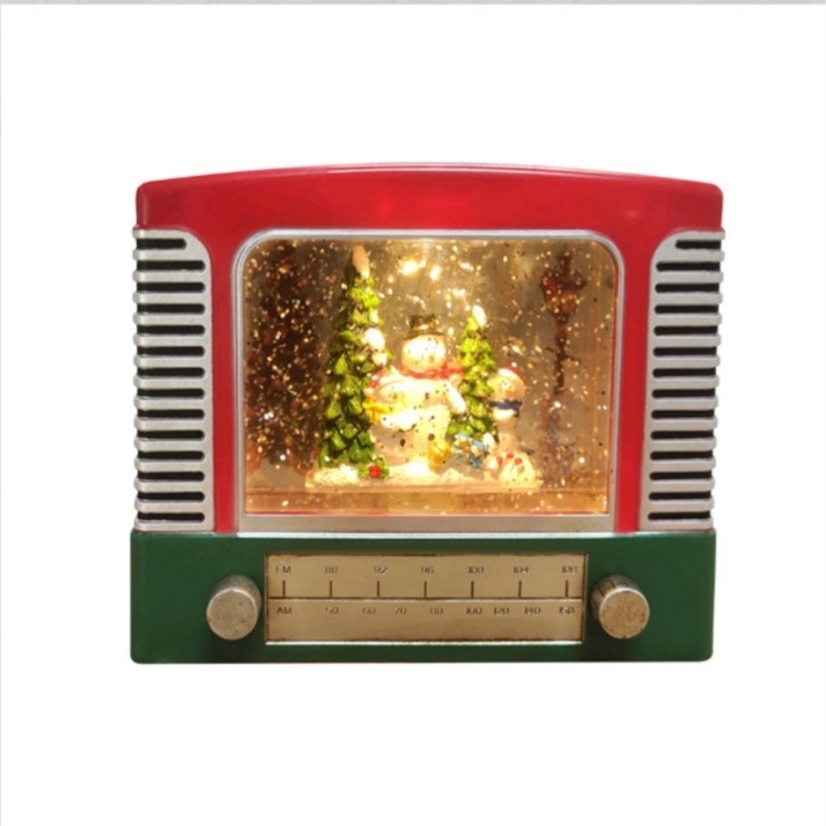 SWIRLING SNOWMAN VINTAGE RADIO | Lovely Shop
